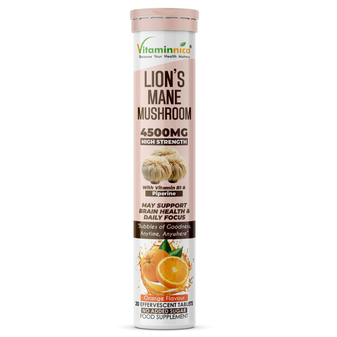 Vitaminnica Lion’s Mane Mushroom- 20 Effervescent Tablets | Brain Boos ...