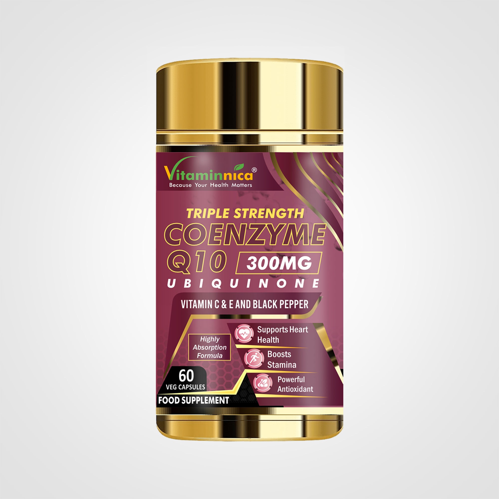 Vitaminnica Coenzyme Q10 300mg- 60 Capsules – Vitaminnica Healthcare